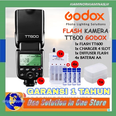 Jual PAKET Lampu Flash Eksternal Godox TT600 TT 600 Kamera Canon ...
