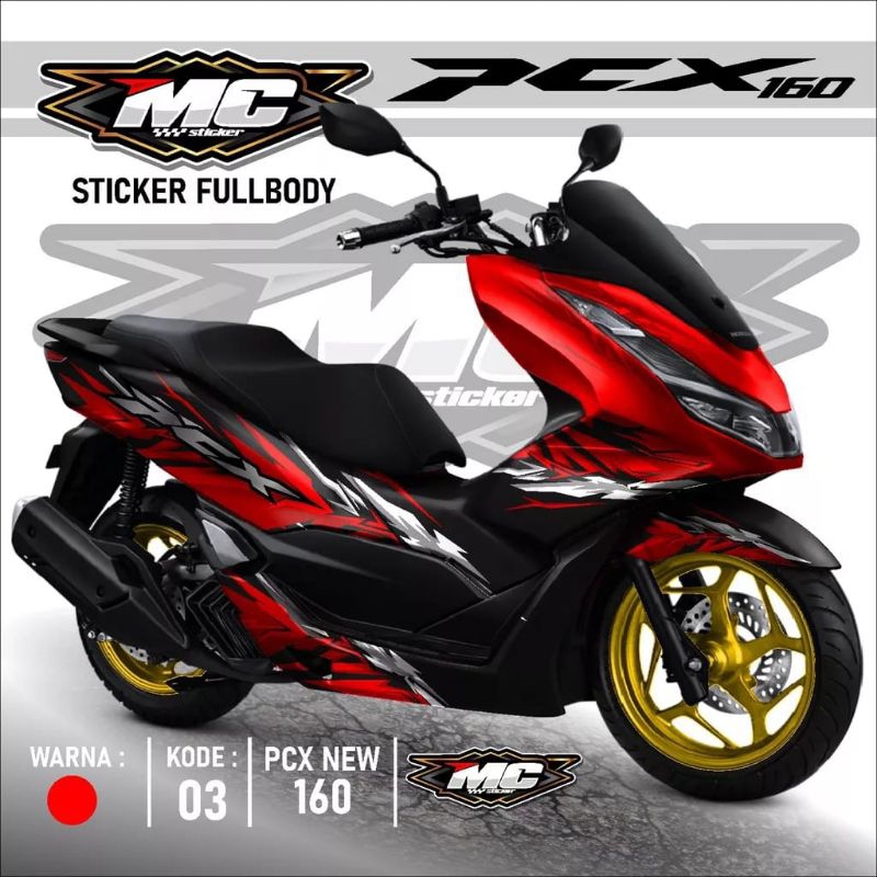 Jual stiker decal variasi Honda PCX 150/160 full body striping variasi ...