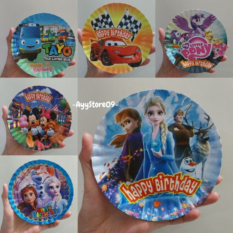 Jual Piring Ulang Tahun Karakter /Piring Ultah/piring cake Sekali pakai ...
