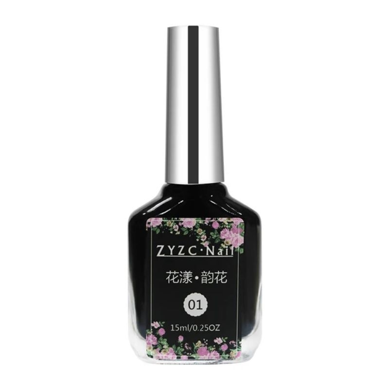 Jual ZYZC BLACK/HITAM BLOOMING INK MARBLE EFFECT NAIL GEL POLISH KUTEK ...