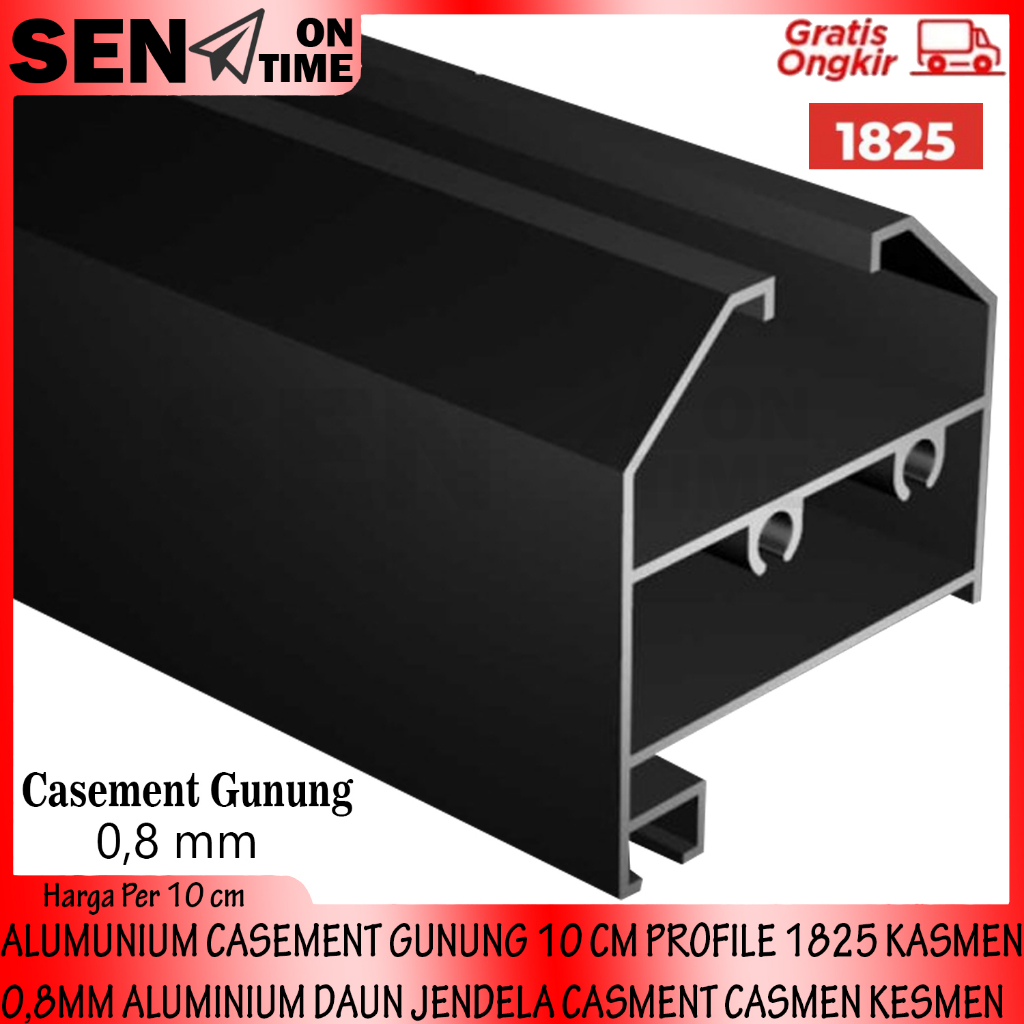 Jual ALUMUNIUM CASEMENT GUNUNG PROFILE 1825 0,8MM PER 10 CM ALUMINIUM ...