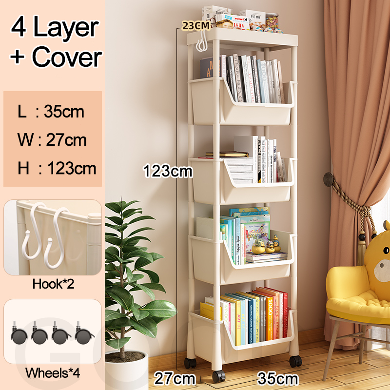 Jual Rak Buku Portable Serbaguna 4 Susun Rak penyimpanan Mainan Rak ...