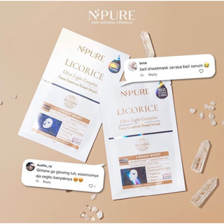 Jual NPURE Sheet Mask Licorice / Ultra Light Complete / Brightening ...