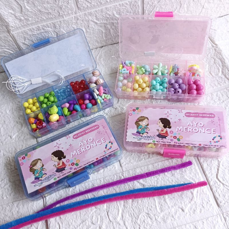 Jual Paket DIY Meronce Gelang dan Kalung Manik Besar Mainan Edukasi ...