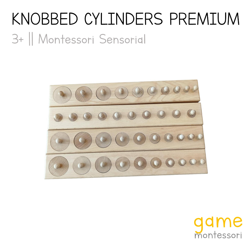 Jual Game Montessori Knobbed Cylinders Premium Quality | Shopee Indonesia