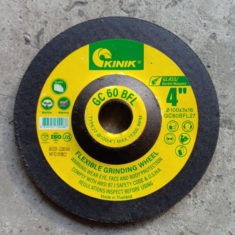 Jual KINIK GC 60 BFL flexible depressed center wheels 4 inch | Shopee ...