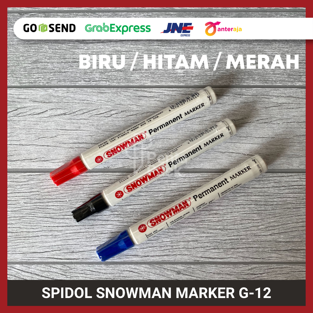 Jual Spidol Permanent Snowman Marker G-12 / G12 Permanen | Shopee Indonesia