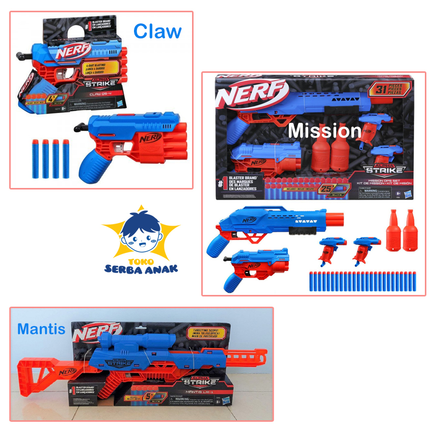 Jual Mainan Tembak NERF Alpha Strike Claw QS-4 Mantis Wolf LR-1 Mission ...
