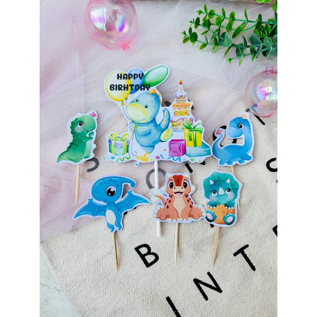 Jual BJ - Dino Dinosaurus Balon Mini Topper Cake Birthday / Hiasan Kue ...
