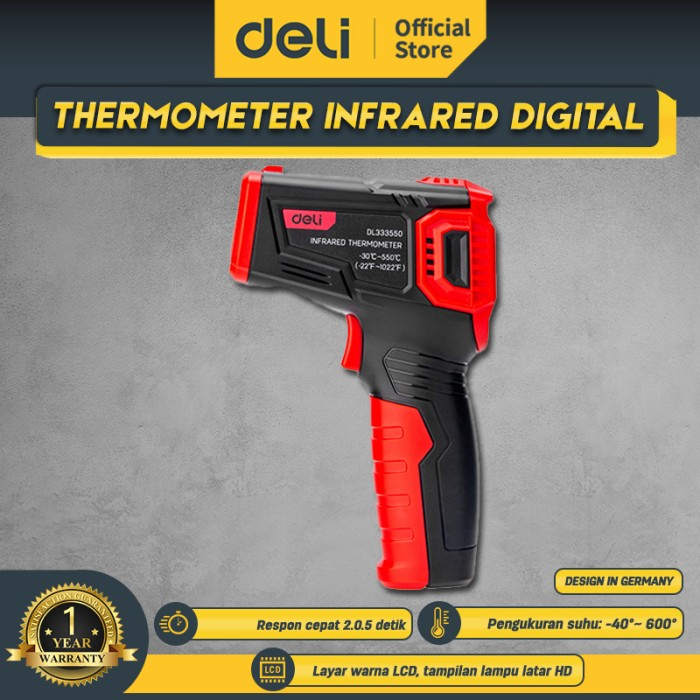 Jual Deli Thermometer Infrared Digital / Termometer Tembak Suhu ...