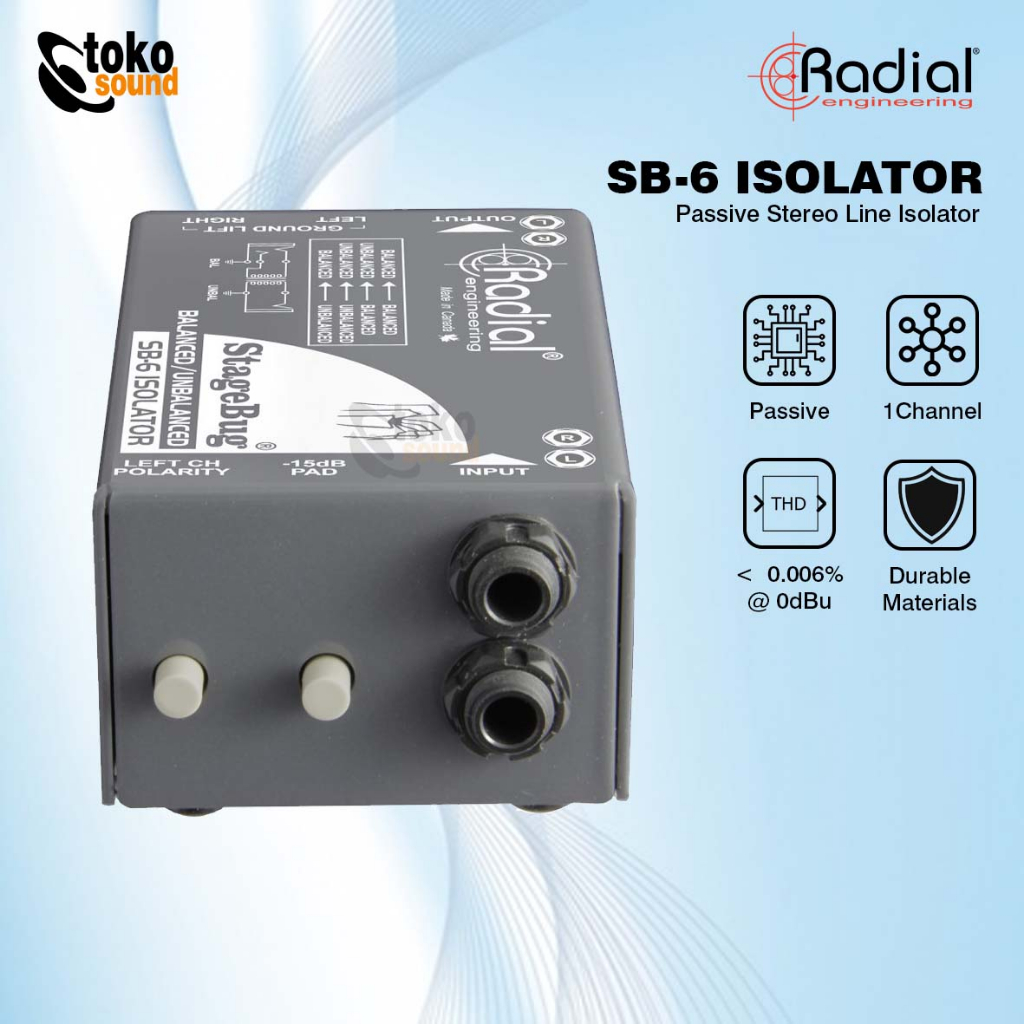 Jual RADIAL SB-6 SB6 ISOLATOR 2-channel Passive Stereo Line Isolator ...
