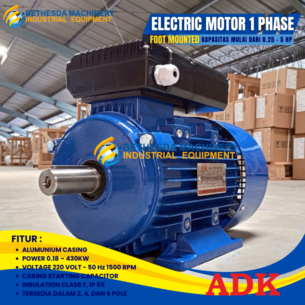 Jual Mesin penggerak 3 HP 4Pole 1500Rpm Electric Dinamo 3Hp 220V 1Phase | Shopee Indonesia