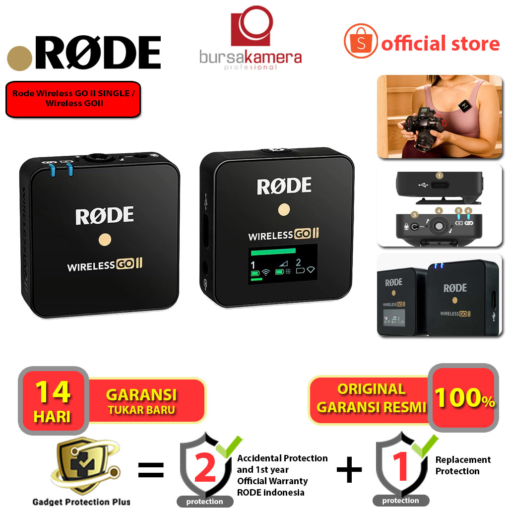 Jual Microphone Rode Wireless GO II SINGLE / Wireless GO II | Shopee ...