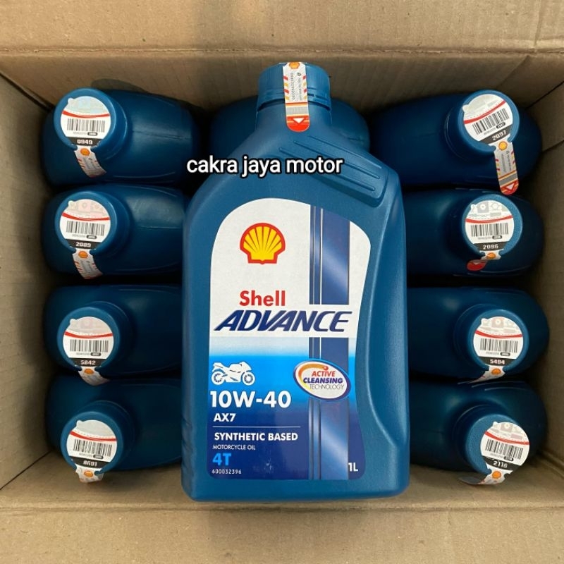 Jual 1 DUS = 12 Botol Oli Shell Advance AX7 4T Sport 10W-40 1Liter | Shopee Indonesia