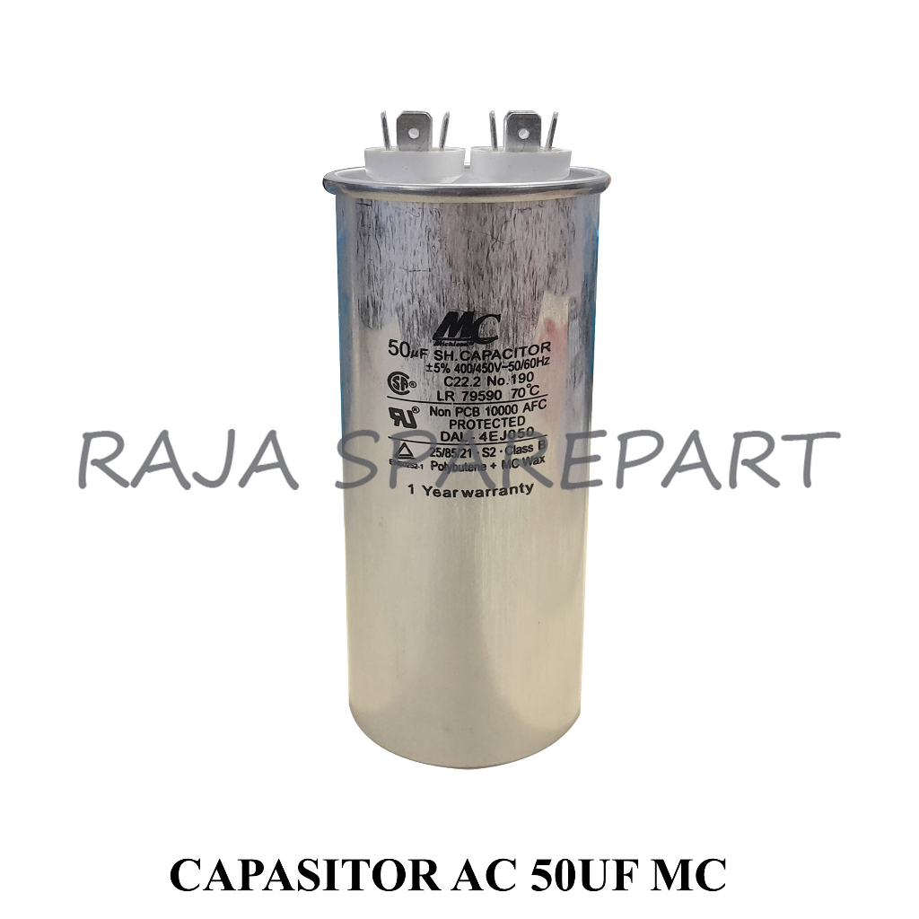 Jual C50MC CAPACITOR AC MERK MC 50UF/KAPASITOR/CAPASITOR AC 50UF MC ...