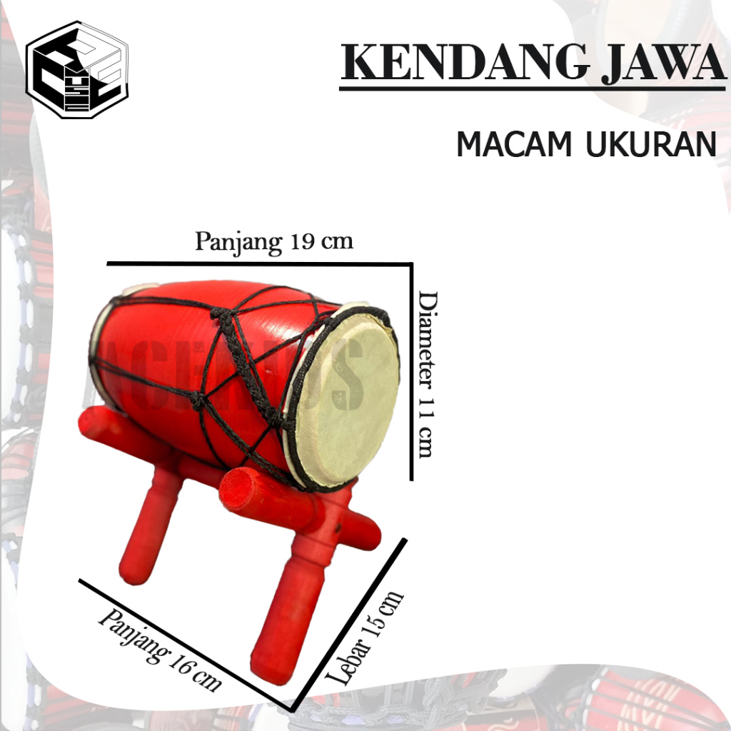 Jual Alat Musik Tradisional Kendang Jawa Ukuran 20 CM Gendang Tabuh ...