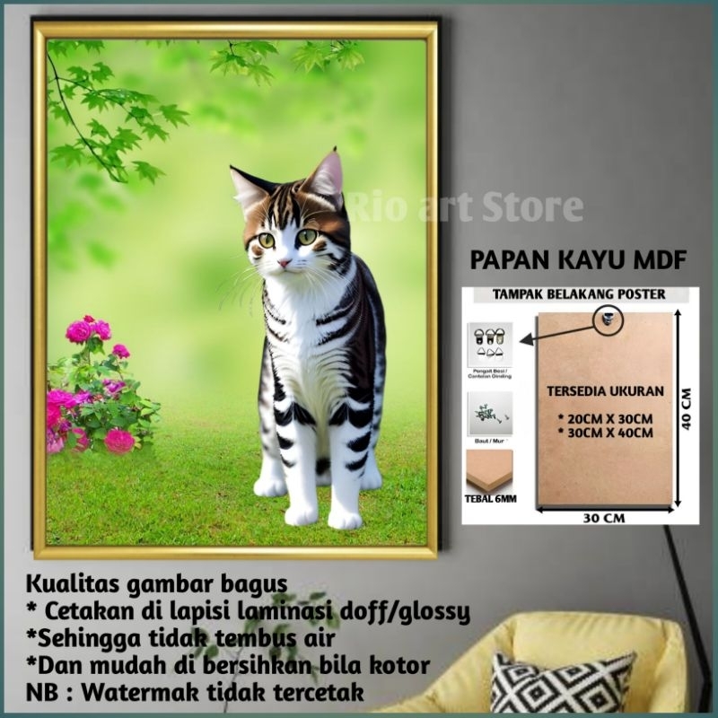 Jual Poster kucing loreng untuk hiasan dinding atau walldekor bahan ...