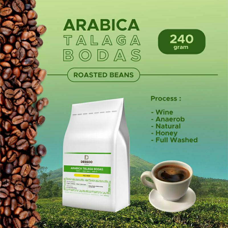 Jual KOPI ARABICA TALAGA BODAS GARUT PREMIUM ROASTED BEANS 240 gram ...