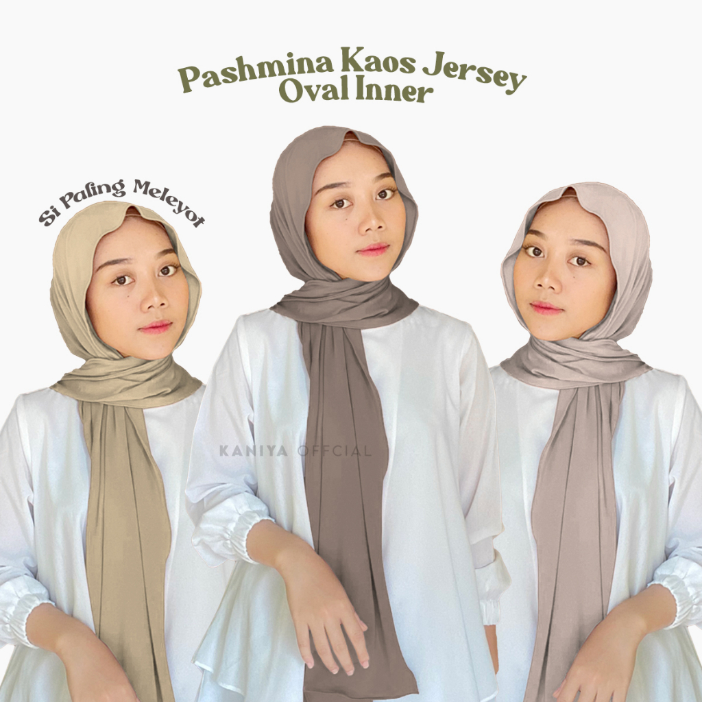 Jual KANIYA - Pashmina Kaos Oval Inner Jersey | Shopee Indonesia
