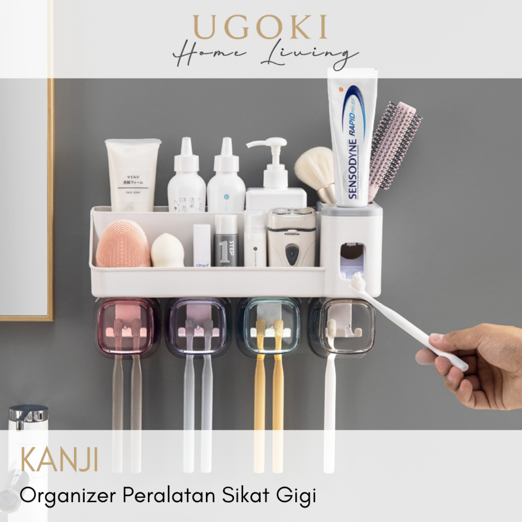 Jual |UGOKI| KANJI Rak Toilet Tooth Brush Estetis Kotak Toilet Sikat ...