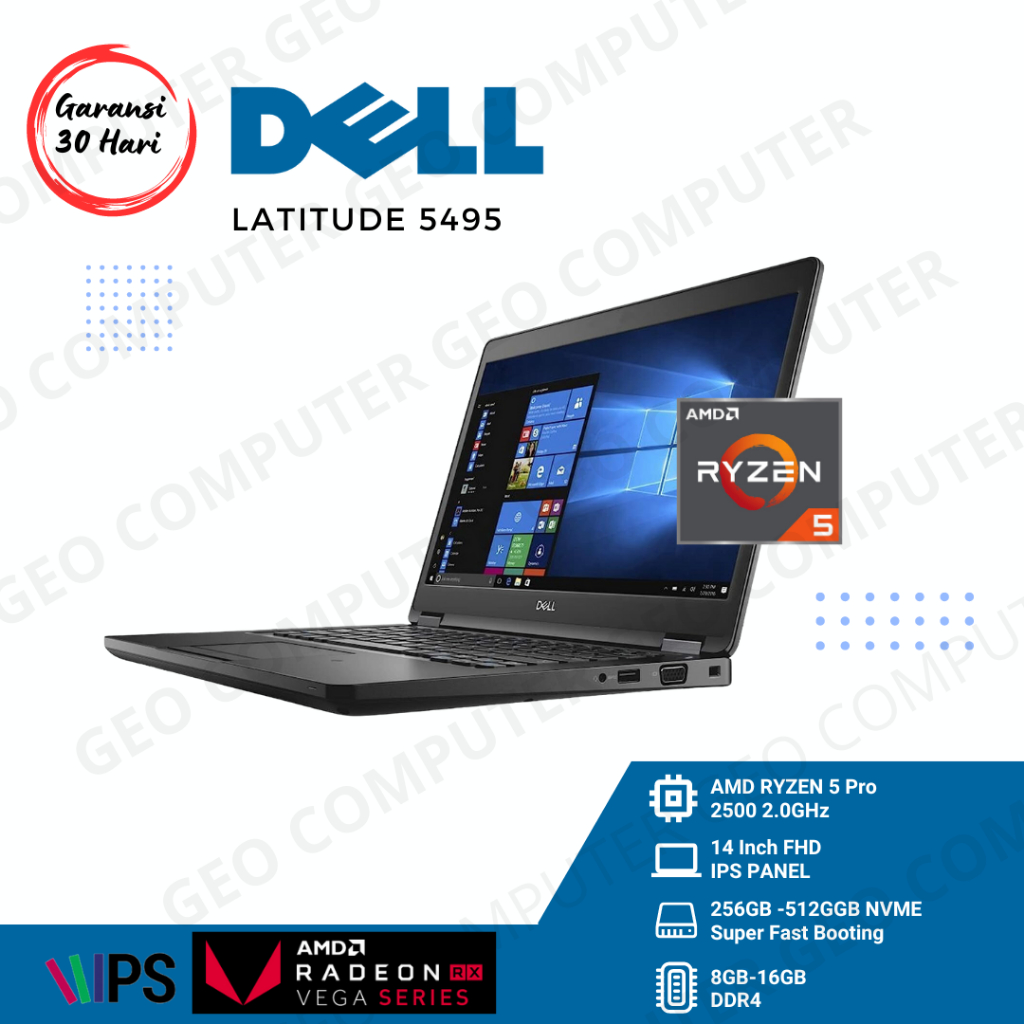 Jual Dell Latitude 5495 AMD RYZEN 5 Pro/AMD VEGA RADEON Graphics/Laptop ...