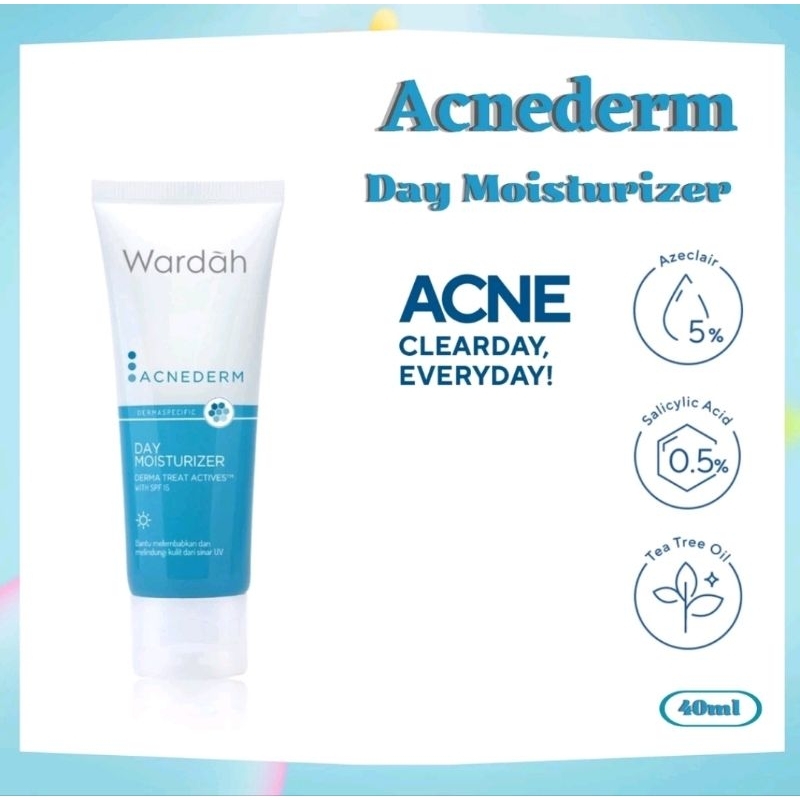 Jual Wardah Acnederm Day Treatment Moisturizer 40ml | Shopee Indonesia