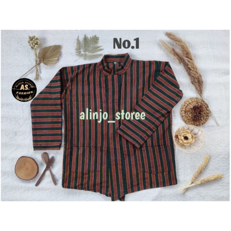 Jual BEST SELLER ‼️ Baju Surjan / Lurik Dewasa (Baju Atasan Saja) | Shopee Indonesia
