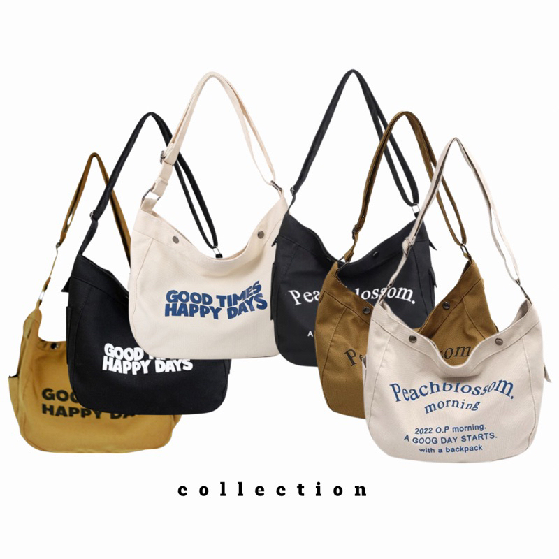 Jual Tas Selempang Bahu Kanvas/Canvas unisex pria dan wanita motif GOOD ...