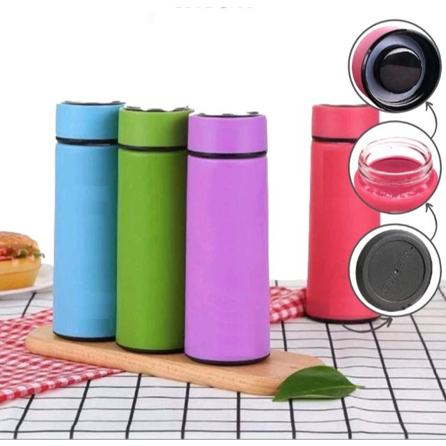 Jual Botol Minum Kaca 500ml Tahan Panas Dingin / Tumbler Beling Cover ...