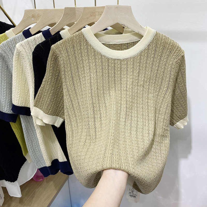 Jual FS0003 Baju Knit Wanita Polos Rajut Crop Top Bloise | Shopee Indonesia