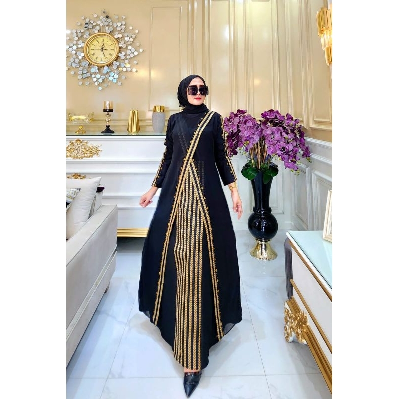 Jual Gamis Abaya Turki Jumbo Mix Bordir Premium 2 (COD) | Shopee Indonesia