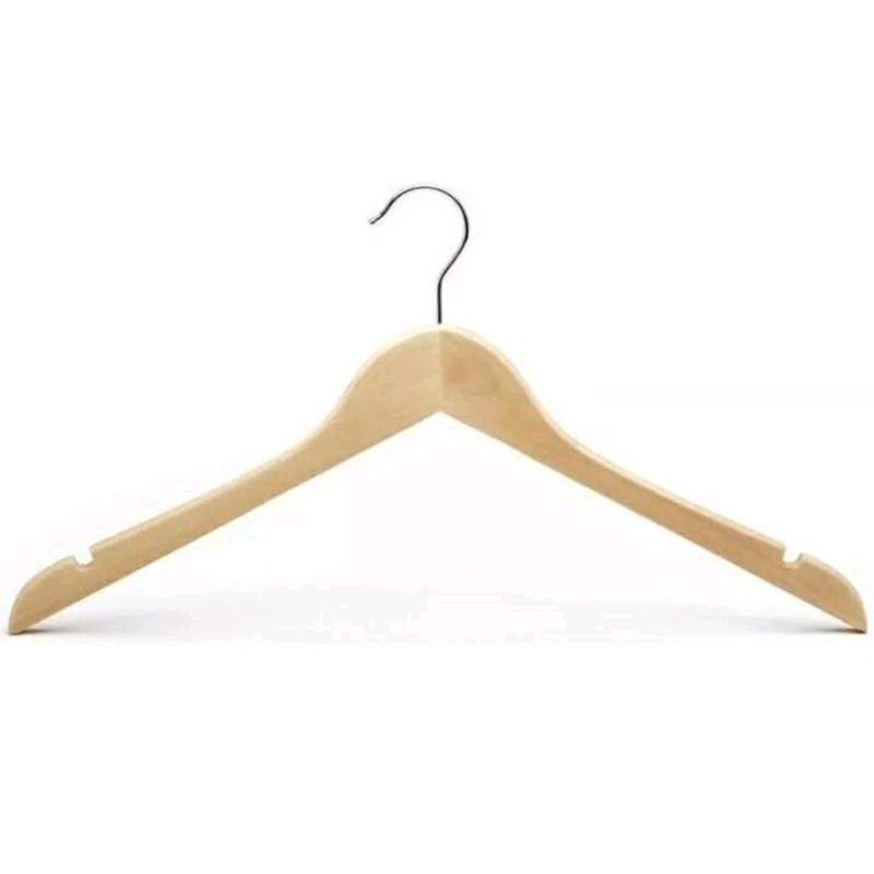 Jual Hanger Kayu Premium Tebal Natural Dewasa Hanger Premium Hanger ...