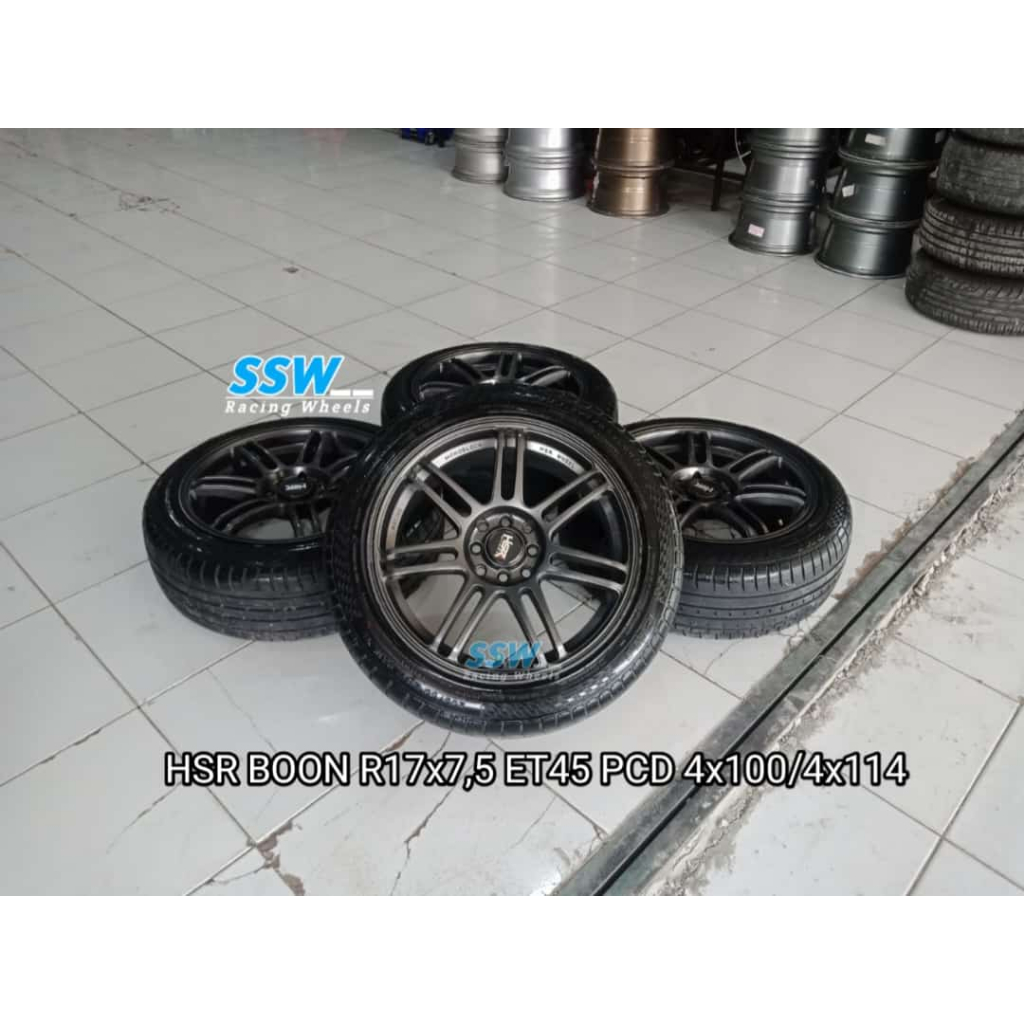 Jual pelek velg hsr boon ring 17 model enkei rpf r17 baut 4 + ban 205 ...
