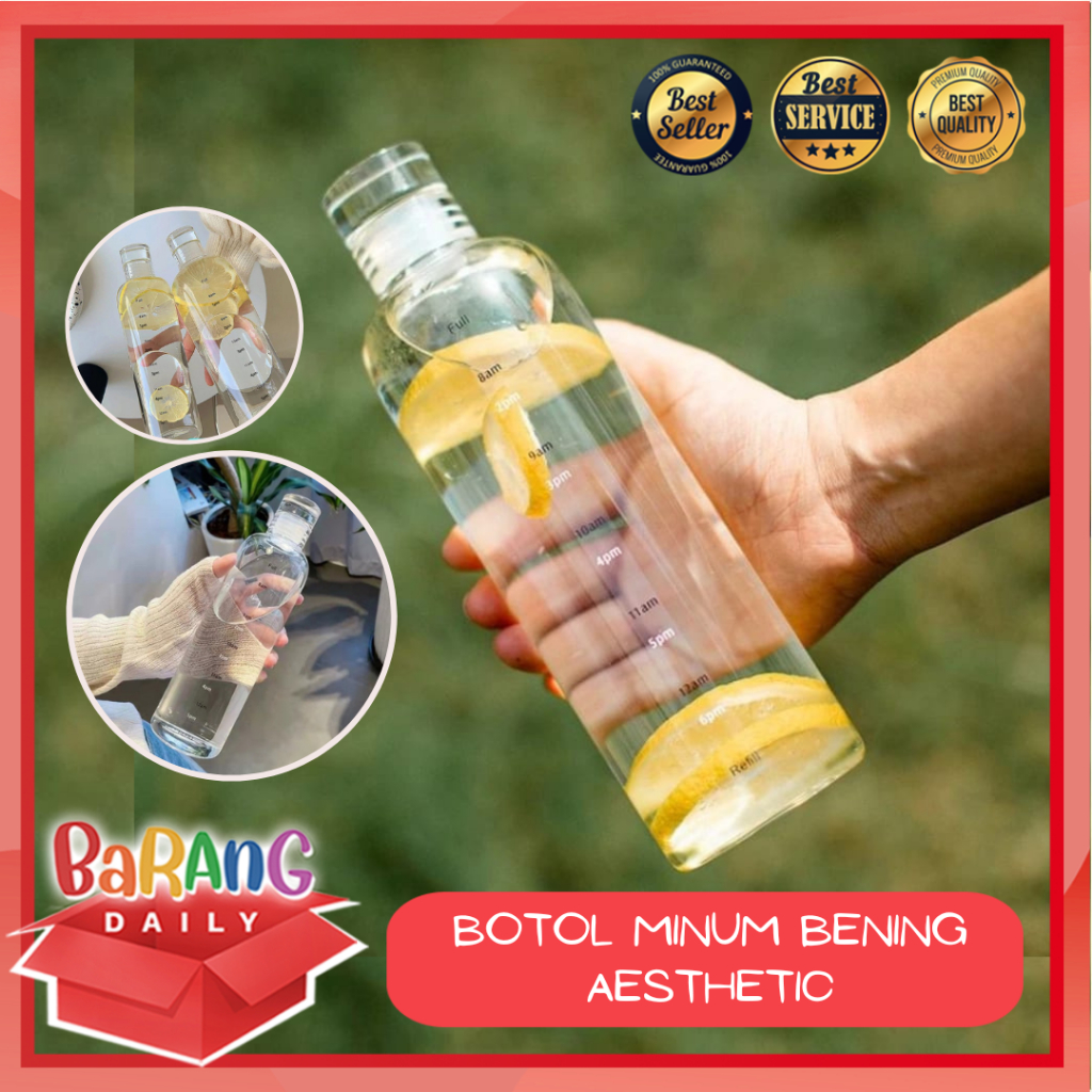 Jual Botol Minum Bening 500ml Aesthetic Water Bottle Plastik Botol ...