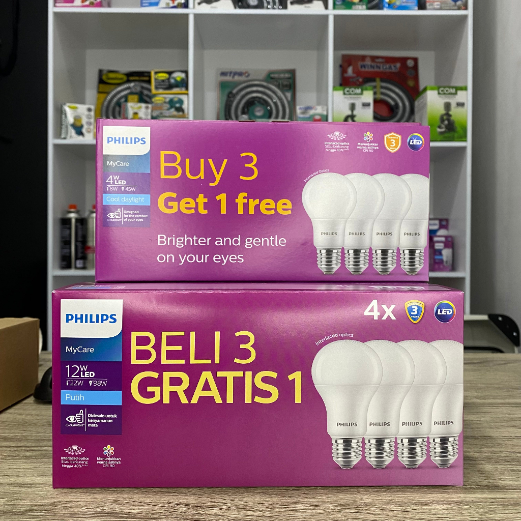 Jual MultiPack Philips MyCare LedBulb 4W/6W/8W/10W/12W/14,5W 4PCS 6500K Putih | Shopee Indonesia