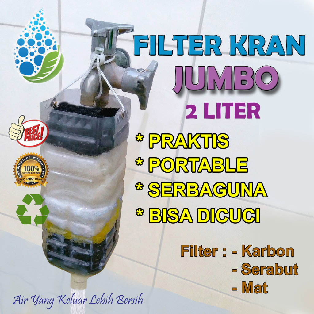 Jual FILTER KERAN AIR JUMBO BESAR 2 LITER KRAN BAK MANDI SARINGAN AIR ...