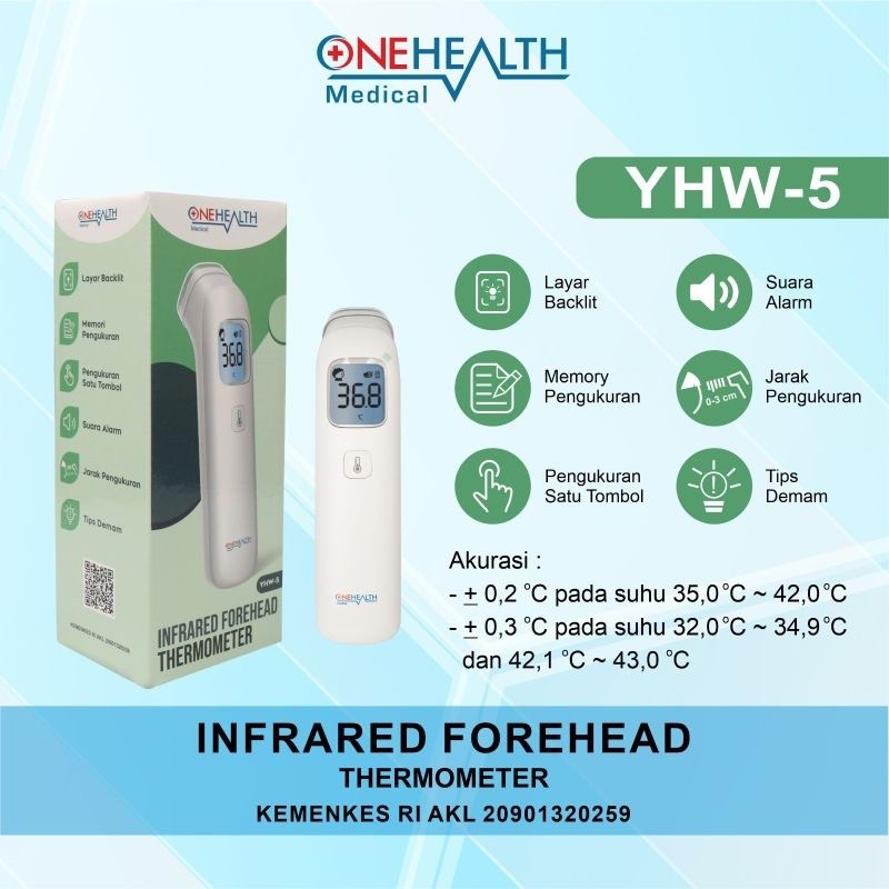 Jual Thermometer Infrared Forehead Onehealth YHW-5 / Termometer Digital Infrared | Shopee Indonesia