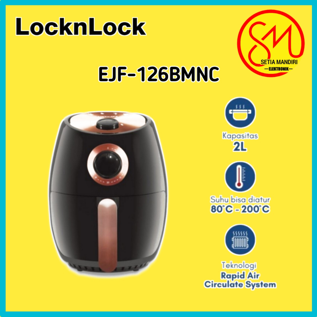 Jual LocknLock Air Fryer Penggorengan Tanpa Minyak 2L EJF126BMNC Rose ...