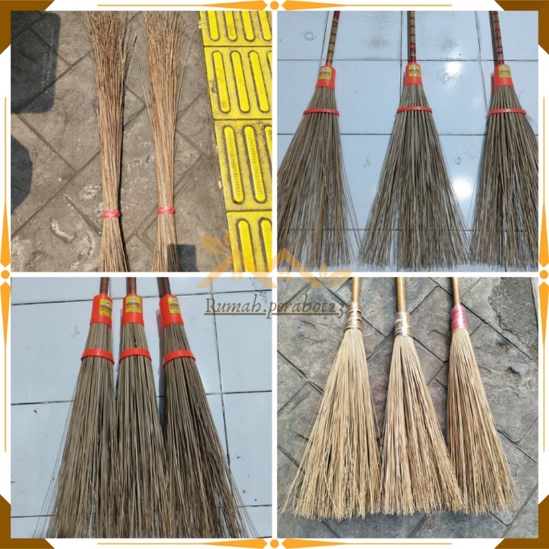 Jual Sapu Lidi Taman Gagang Kayu / Sapu Lidi Gagang Bambu Besar / Sapu ...