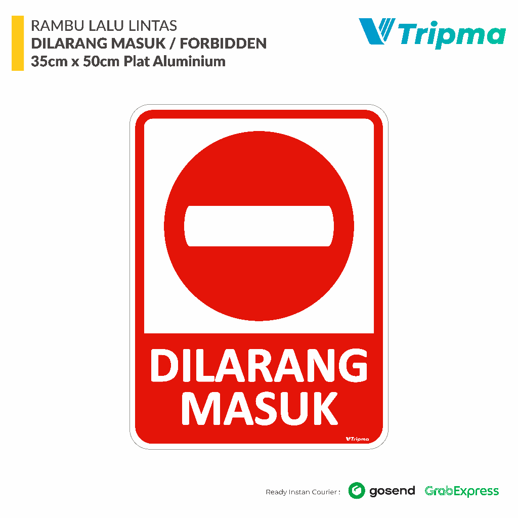 Jual Rambu Dilarang Masuk Kotak 35cm x 50cm Plat Alumunium | Shopee ...