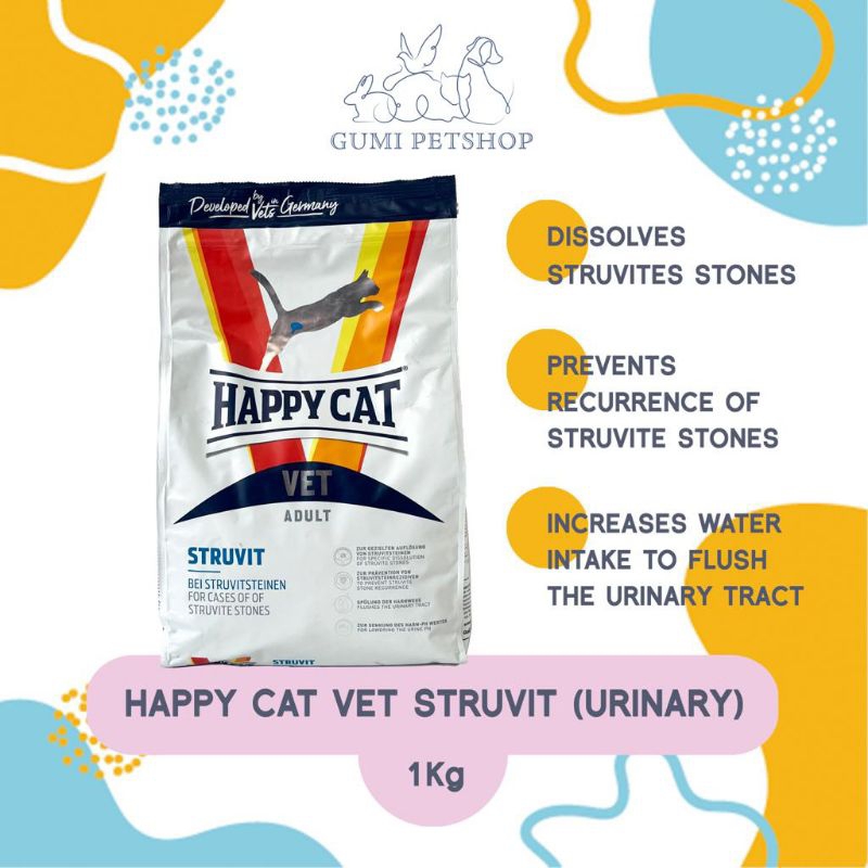 Jual HAPPY CAT Vet Struvit Urinary Cat Food 1Kg / Makanan Kucing ...