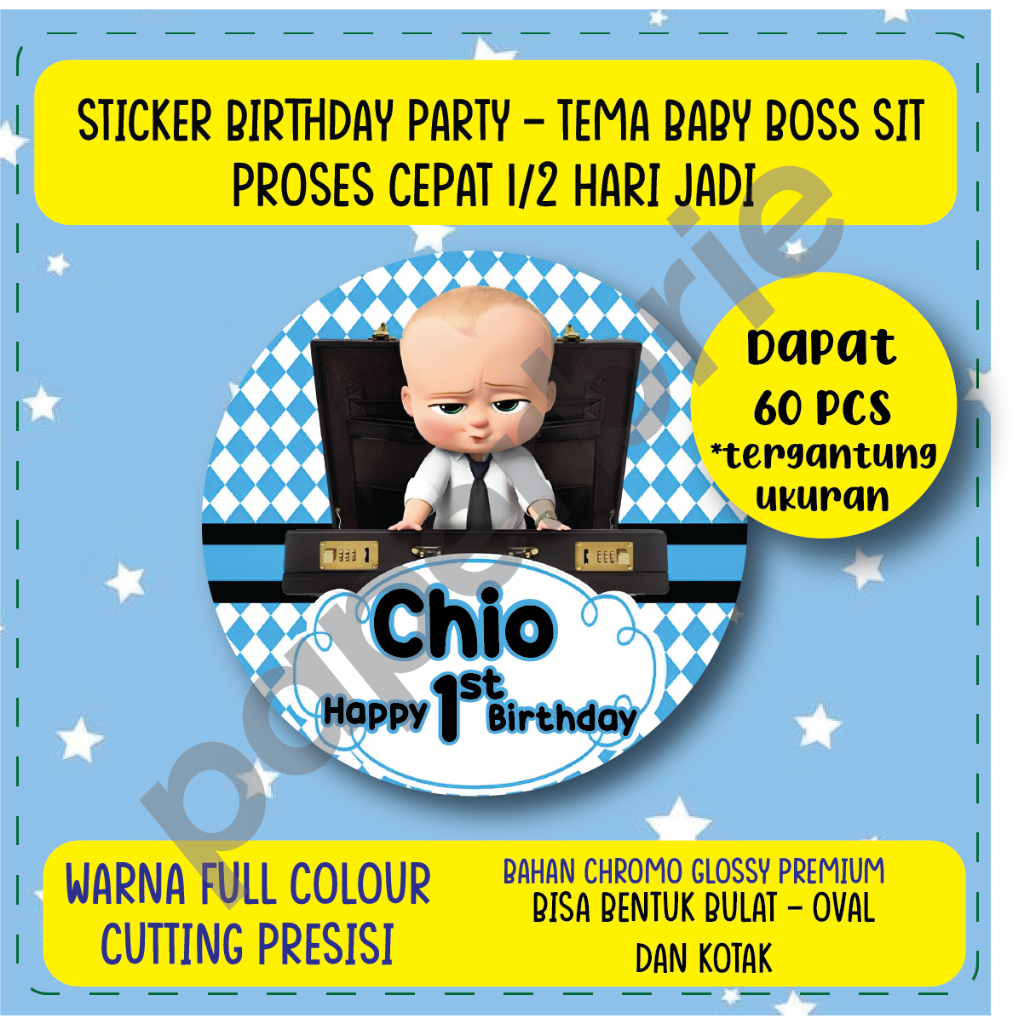 Jual Label Stiker Baby Boss Sit - Sticker Ulang Tahun Anak, Hampers ...