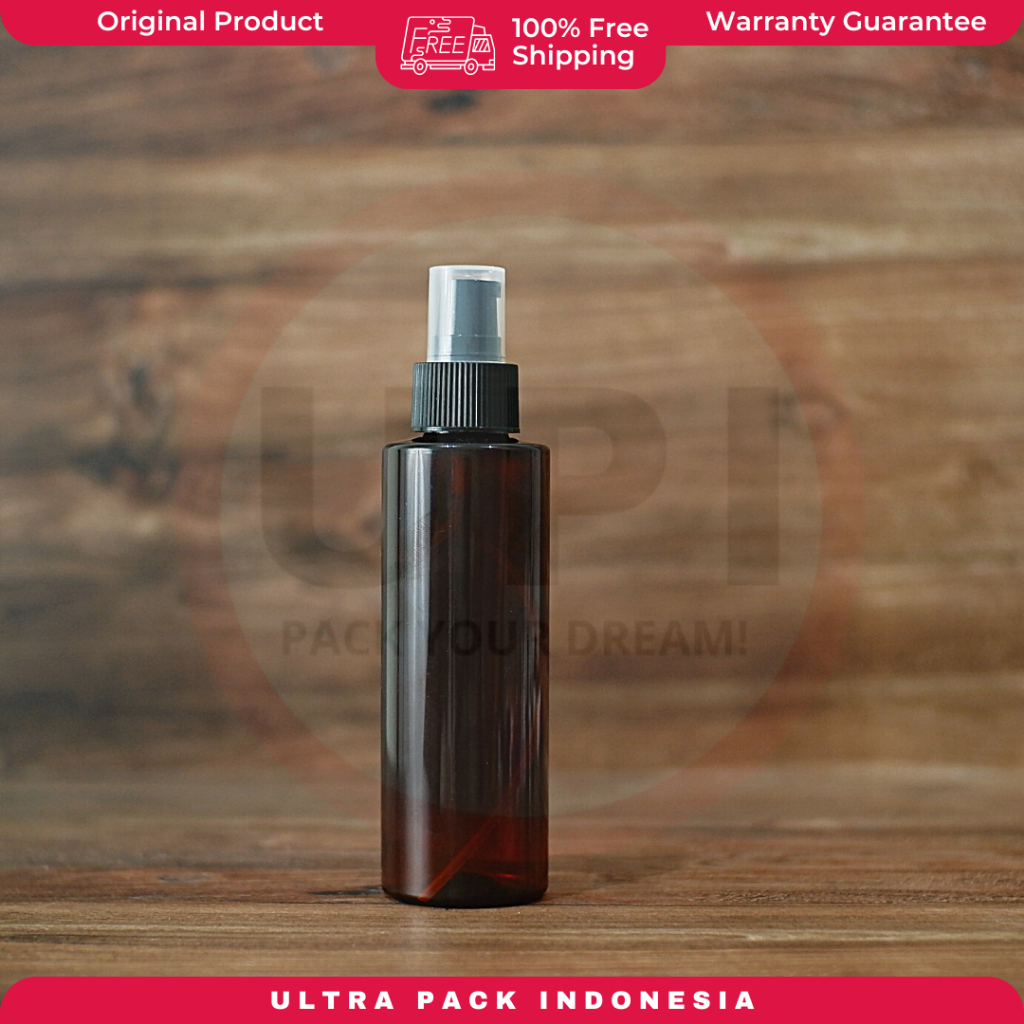 Jual BOTOL PET RF 150ML AMBER + TREATMENT PUMP HITAM botol pump 150ml ...