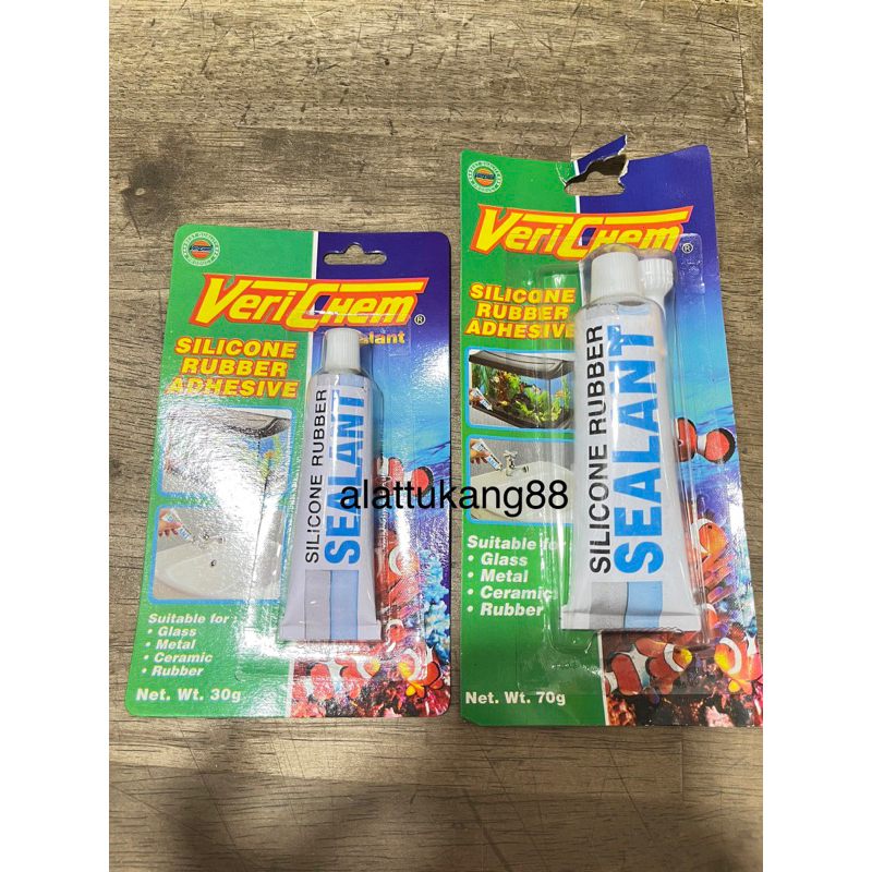 Jual LEM KACA SILICON VERICHEM KECIL BESAR 30 DAN 70 GRAM / LEM SEALANT ...
