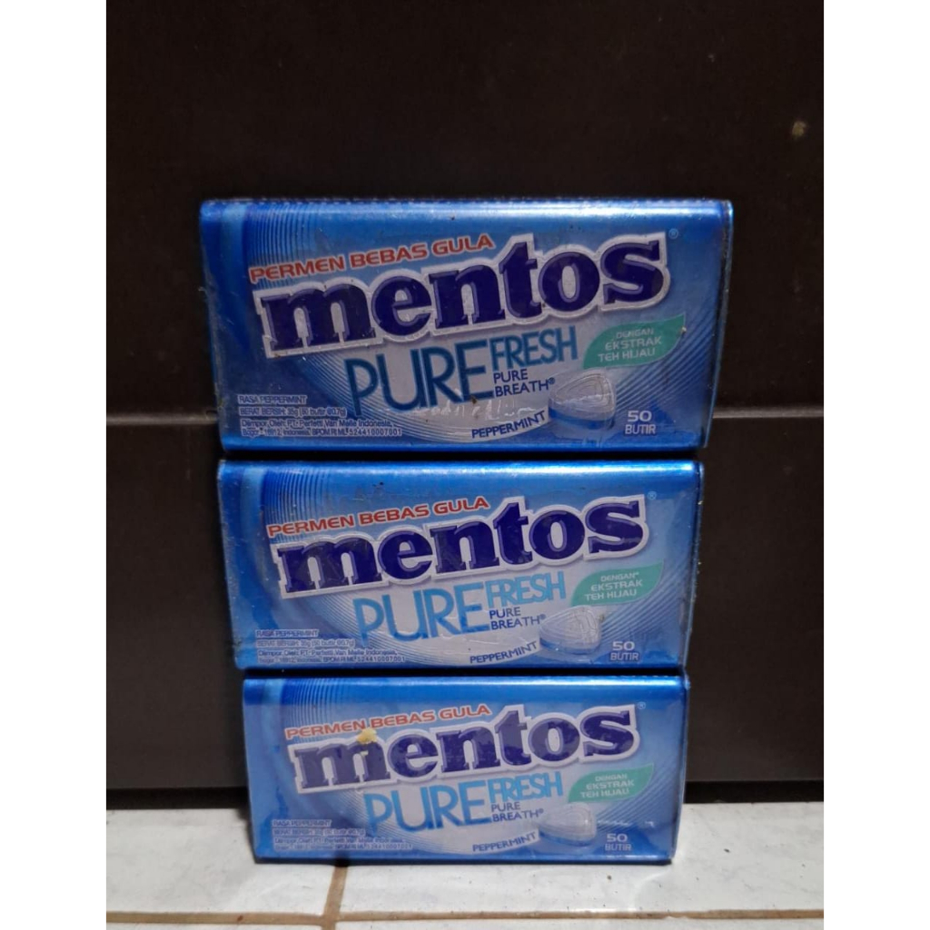 Jual PERMEN MENTOS PURE FRESH PEPPERMINT ISI 50 BUTIR (rijek kemasan ...
