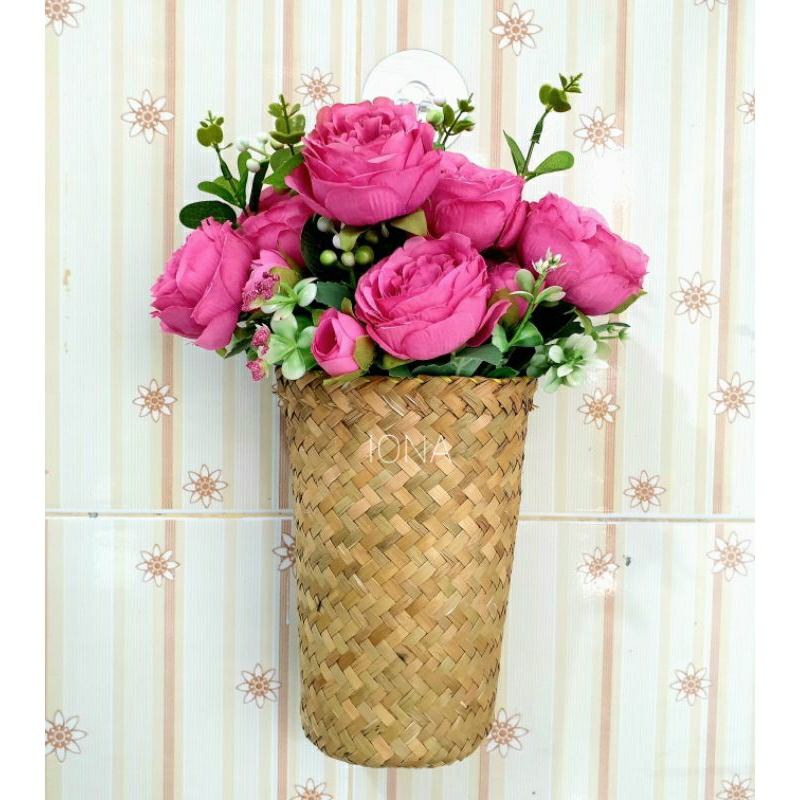 Jual IONA bunga plastik_ keranjang gantung dekorasi ruangan cafe rumah ...
