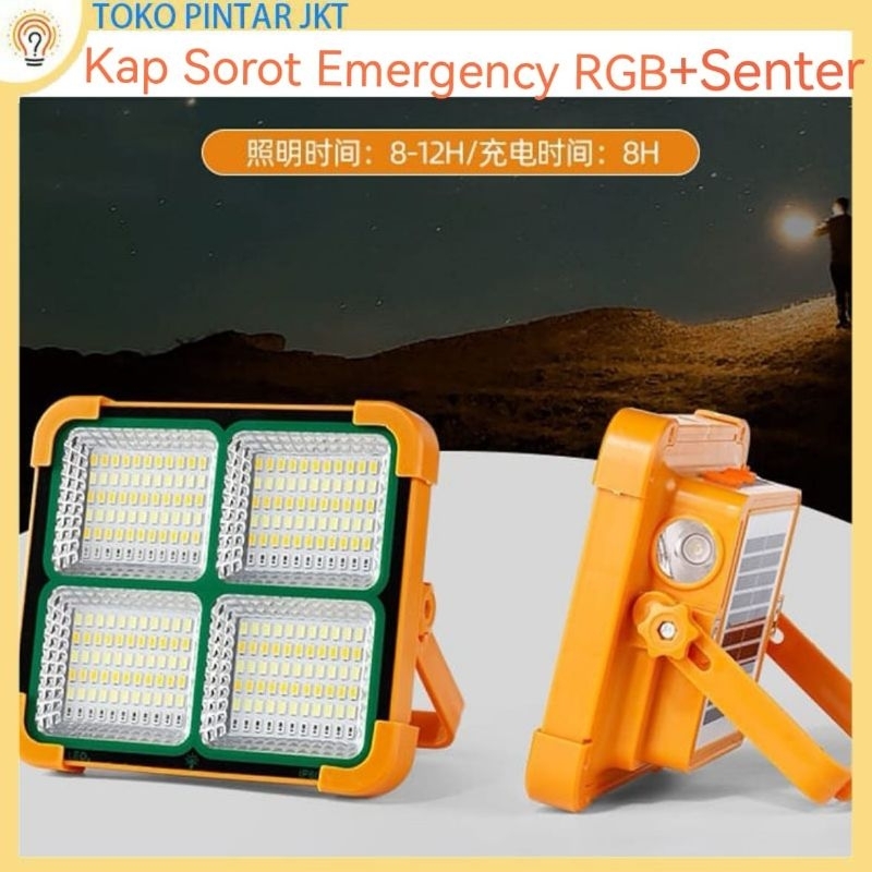 Jual Lampu Sorot LED Multifungsi 4 Warna Working Lamp +Senter Samping ...