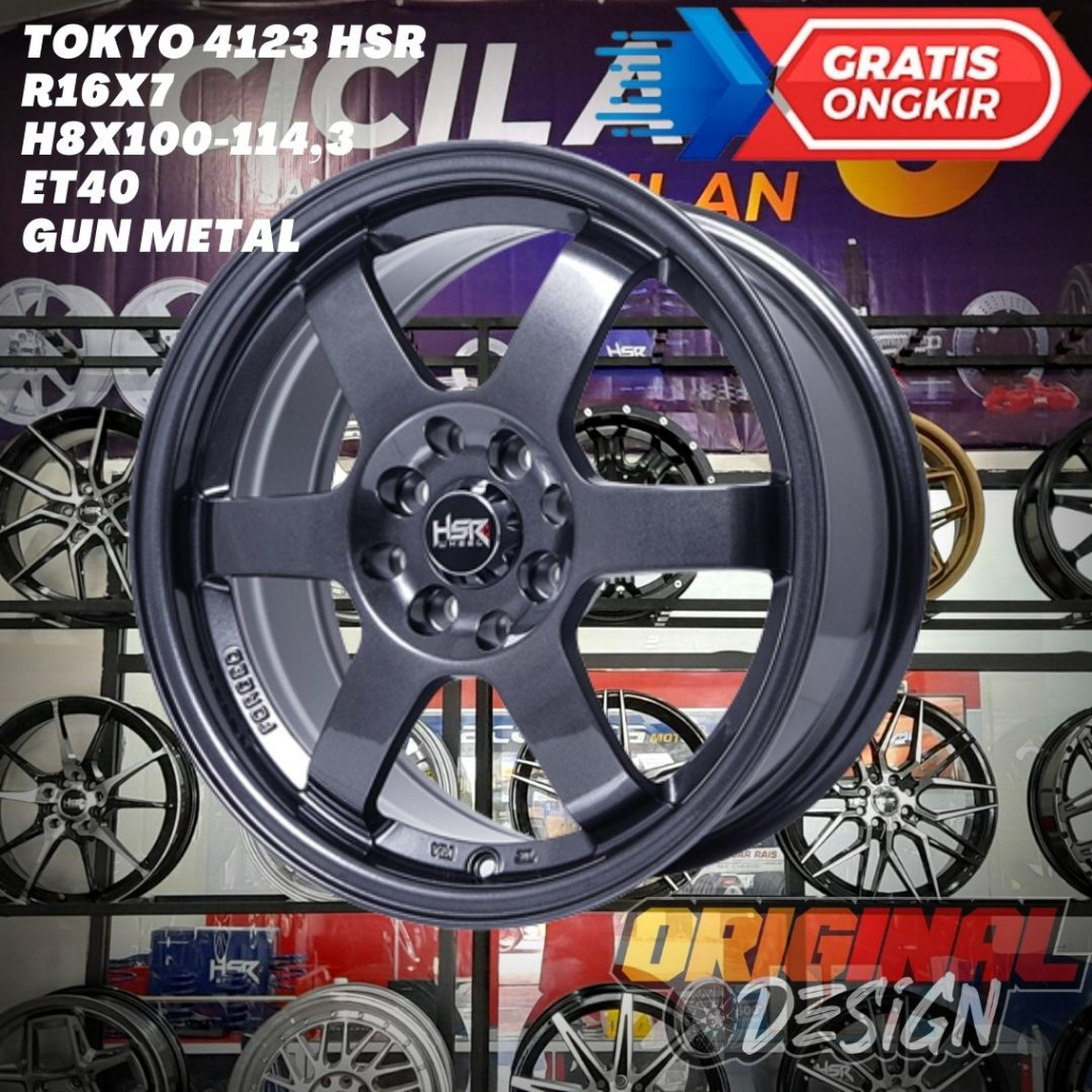 Jual Velg Mobil Ring 16 HSR TOKYO R16 LEBAR 7 LOBANG BAUT 4 ET40 GUN METAL | Shopee Indonesia
