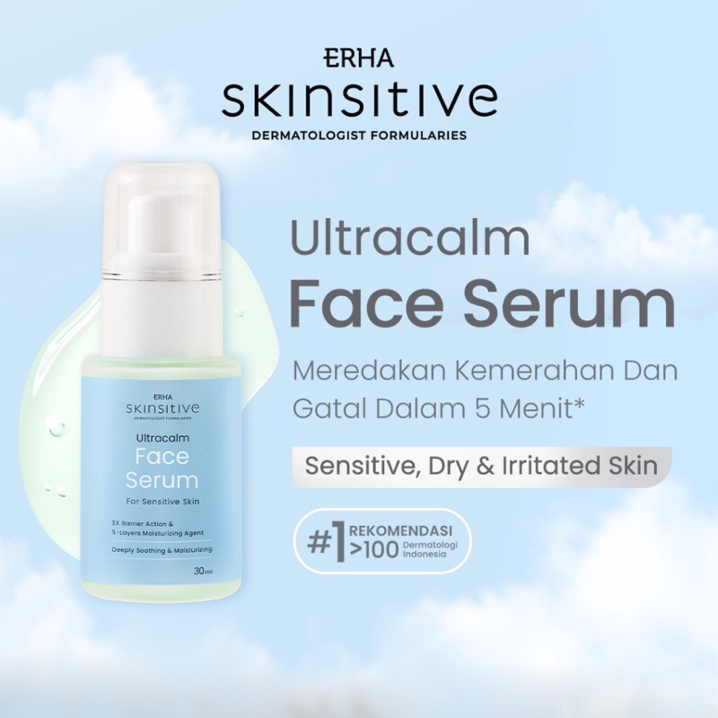 Jual ERHA SKINSITIVE ULTRACALM FACE SERUM FOR SENSITIVE SKIN 30ML | Shopee Indonesia