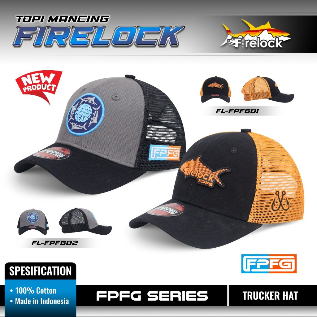 Jual Topi Pancing Topi Mancing Firelock Premium Fishing Gear Trucker ...